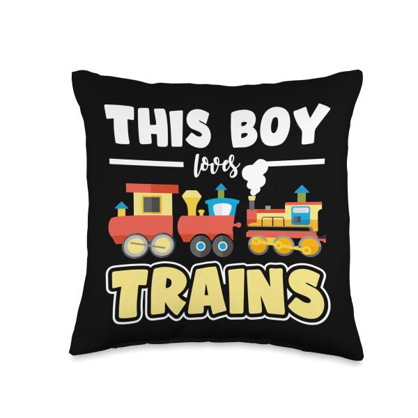 ・You got a boy who loves trains, he will love this design. Illustration of a train with quote This Boy Loves Trains. Fun...