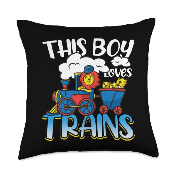 ・You got a boy who loves trains, he will love this design. Illustration of a train with quote This Boy Loves Trains. Fun...