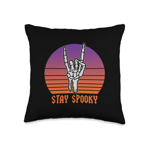 ・Spooky Skeleton Rock And Roll Hand Halloween Retro Vintage Vaporwave Style Art.・100% spun-polyester fabric・Double-sided...