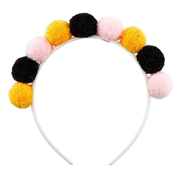 ・POM POM HEADBAND; great for the guest of honor at parties and gatherings・MEASURES 4.75 x 7-inches・FLUFFY POM POM BALLS ...