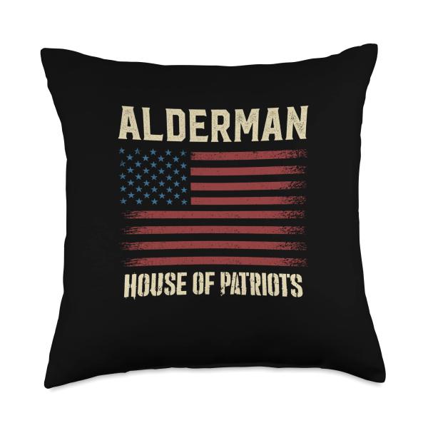 ・ALDERMAN Last Name and Surname design with Retro Vintage American Flag. Mrs ＆ Mr named design. Best couple present for ...