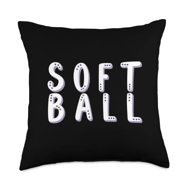 ・Softball with large letters. Athletes who love the sport of softball who play catcher, first base, second base, third b...