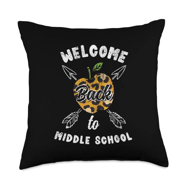 ・Welcome Back To Middle School Leopard Print Vintage・100% spun-polyester fabric・Double-sided print・Filled with 100% poly...