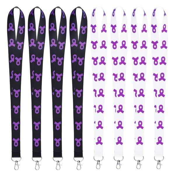 ・PACKAGE CONTAINS -- The package contains 8 pieces purple awareness lanyards on white and black background, which are ap...