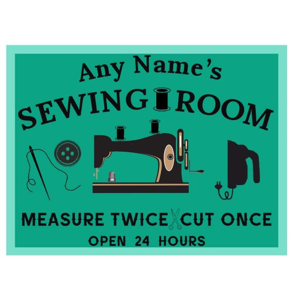 ・Personalized Sewing Room signs: This metal sign can be personalized with your name, a year, or any text you choose, mak...