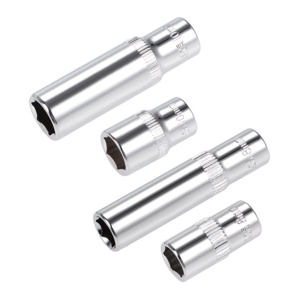 ・Size - 1/4-inch drive, 8mm ＆ 10mm 6-point socket, 25mm (1-inch) and 50mm (2-inch) total length.・CR-V Steel - Made of pr...