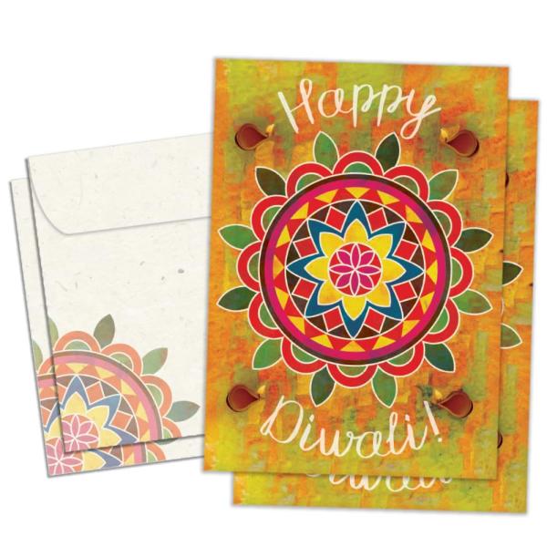 ・Inside Greeting: Wishing you and your family a Diwali filled with light and happiness | Cover Greeting: Happy Diwali. Y...