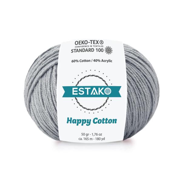 ・Estako Happy Cotton, 60% Cotton 40% Acrylic Yarn, Soft, Fine / Sport (2) for Crochet and Knitting 1.76 Oz (50g) / 180 Y...