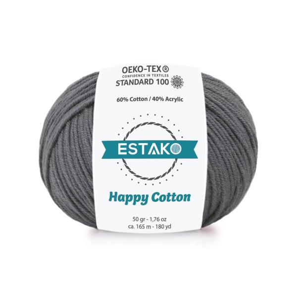 ・Estako Happy Cotton, 60% Cotton 40% Acrylic Yarn, Soft, Fine / Sport (2) for Crochet and Knitting 1.76 Oz (50g) / 180 Y...