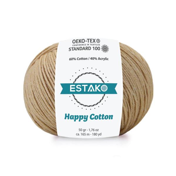 ・Estako Happy Cotton, 60% Cotton 40% Acrylic Yarn, Soft, Fine / Sport (2) for Crochet and Knitting 1.76 Oz (50g) / 180 Y...