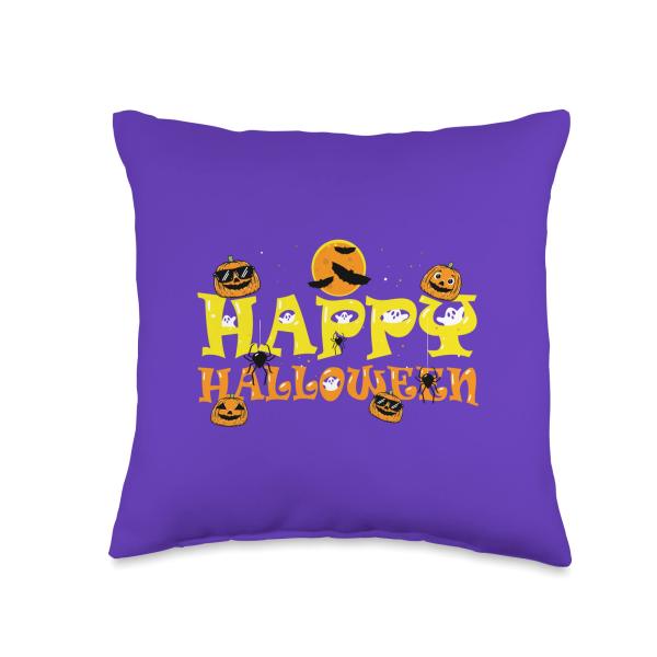 ・Happy Halloween, Get this fun Happy Halloween Jack O Lantern Carved Pumpkin Head Faces Ghost Spider Bat cute design, Pe...