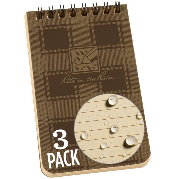 ・WEATHERPROOF PAPER: 100 pages / 50 sheets per pocket notepad. All-weather paper won't turn to mush when wet and will re...