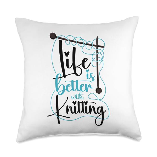・This knitting knitter design reads life is better with knitting and is a great funny knitter knitting gift idea.・100% s...