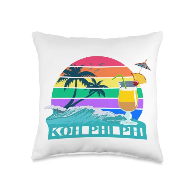 ・Welcome to Koh Phi Phi in Thailand! This design takes you to a tropical paradise for vacation with beach, palm trees an...