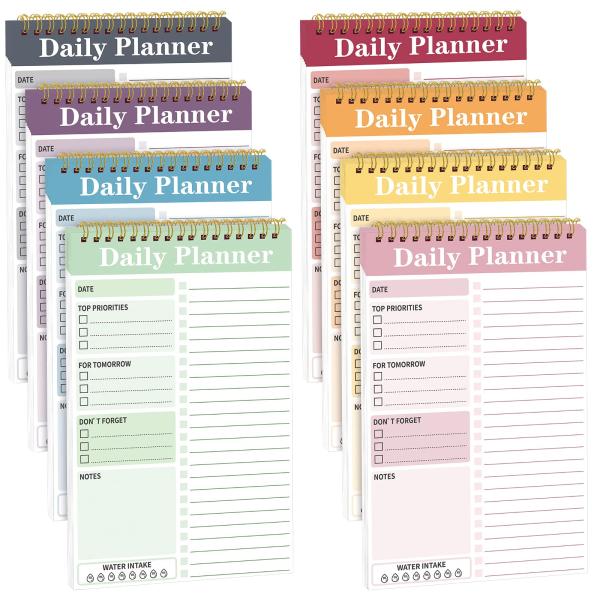 ・内容物: 8 枚のカラー付きデイリーメモ帳プランナーが手に入ります。各チェックリストメモ帳は25ページ、合計200ページ; 十分な量と異なる色で、毎日の使用と交換に対応します。また、友人と共有することもできます。・実用的で便利: 日々のチ...
