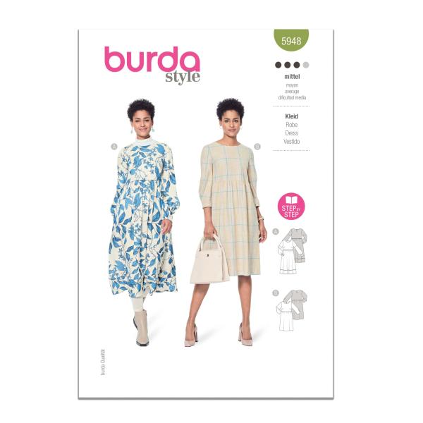 ・Burdaパターンキットには、生地を切り抜くためのパターンピース、縫製プロセスのステップバイステップの書面と図解の説明書、生地とトリムの選び方、サイズ情報が含まれています。・ミスサイズ8-18（34-44）に合わせて作れる縫製パターンテン...