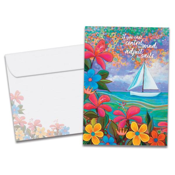 ・Inside Greeting: [blank] | Cover Greeting: If you can't control the wind, adjust the sails. These cards are beautifully...
