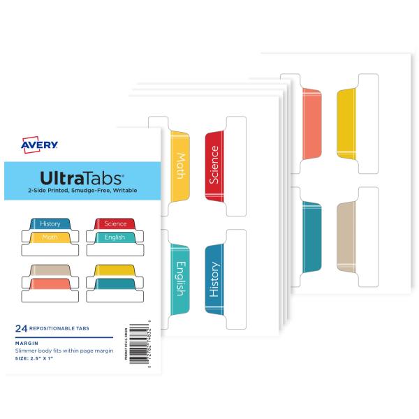 ・Give school subject notebooks and teacher planners extra pops of color with sturdy, double-sided margin tabs that inclu...