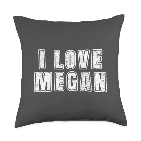 ・This design with retro text "I Love Megan" is a great gift and outfit for someone that loves Megan. Also perfect if Meg...