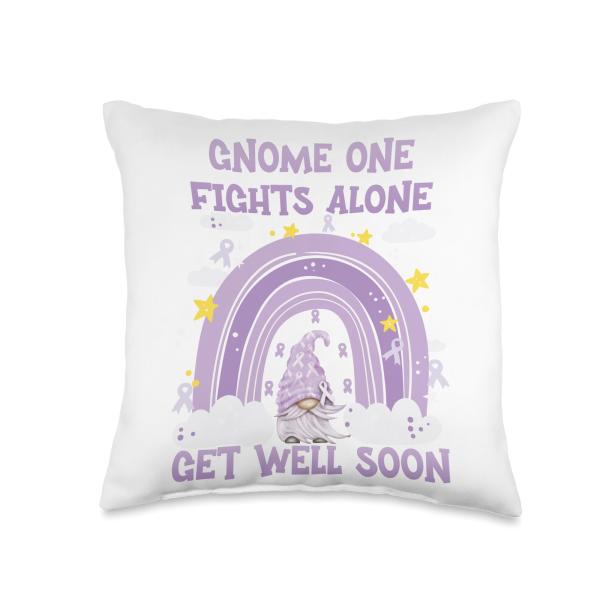 ・Design shows lavender cancer gnomes and reads: "Gnome one fights alone. Get Well Soon".・Perfekt design for any cancer w...