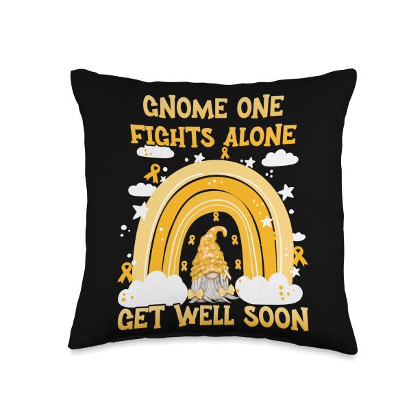 ・Design shows amber cancer gnomes with ribbons and reads: "Gnome one fights alone. Appendix Cancer Awareness".・Perfekt d...