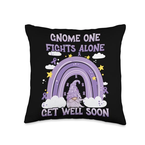 ・Design shows lavender cancer gnomes and reads: "Gnome one fights alone. Get Well Soon".・Perfekt design for any cancer w...