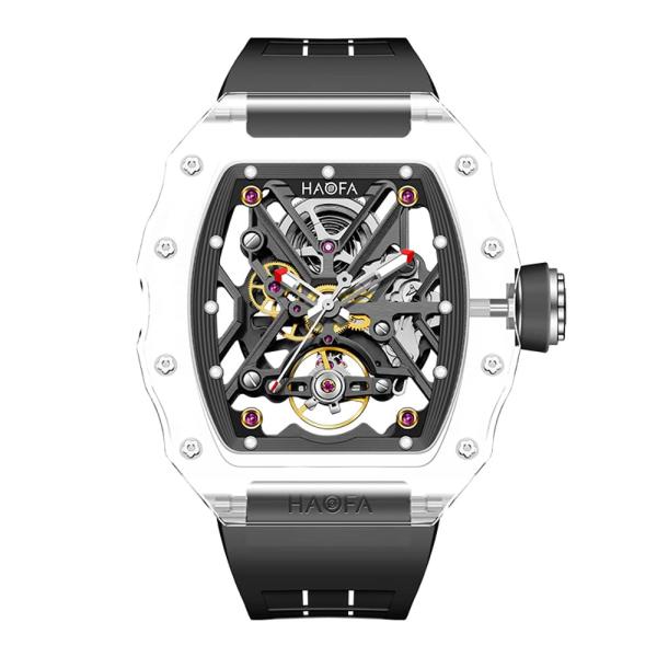 ・Transparent Crystal Watch: Double-sided Hollow Transparent crystal automatic watch, 1HC5 automatic movement, providing ...