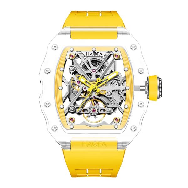 ・Transparent Crystal Watch: Double-sided Hollow Transparent crystal automatic watch, 1HC5 automatic movement, providing ...