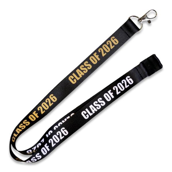 ・Our Class of 2026 lanyard has bold color graphics with Class of "your year" imprinted on both sides of it. It is made w...