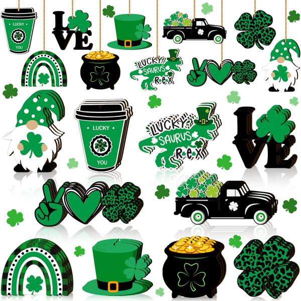 ・Sufficient Quantity: you will receive 30 pieces of St. Patrick's Day ornaments for tree in 10 styles and 30 pieces of t...