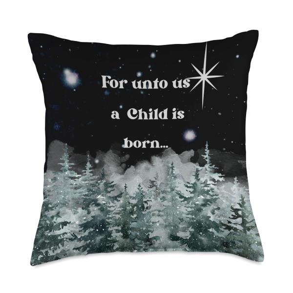 ・Isaiah 9:6 For unto us a Child is born bible verse design to announce the birth of Jesus Christ・Makes a great gift for ...