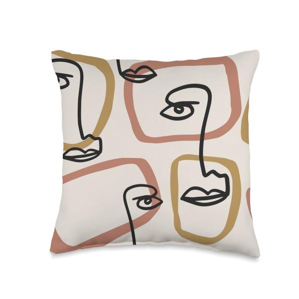 ・Lovely minimalistic aesthetic faces line art abstract drawing beautiful for Men and Women.・100% spun-polyester fabric・D...