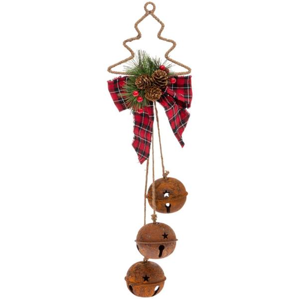 ・FESTIVE DOOR D〓COR: Dress up the home with this merry jingle bell door hanger that gets you in the holiday spirit・DIMEN...