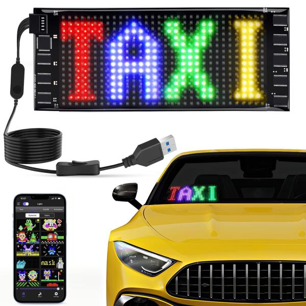 ・【Colorful Lighting】 The car LED sign adopts 2121 RGB lamp beads. This high-quality LED matrix panel can not only emit h...