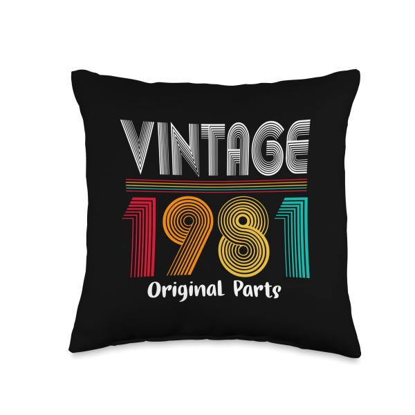 ・43 Years Old Born In Vintage 1981 Original Parts 43rd Birthday .Design features a retro 70's 80s color scheme for Men W...