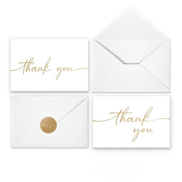 ・Premium Quality - Our beautiful gold foil thank you cards with envelopes are with solid and great quality. Each thank y...