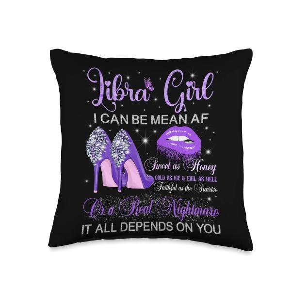 ・Libra Girl September October Birthday Party Horoscope Zodiac Purple Design Featuring High Heels with Dripping Lip for q...