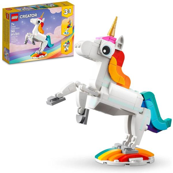 ・With 3 magical creatures in 1 set: a rainbow unicorn toy which can be rebuilt into a seahorse or peacock, kids ages 7+ ...