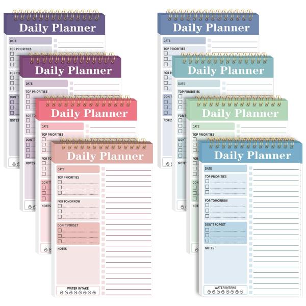 ・内容物: 8 枚のカラー付きデイリーメモ帳プランナーが手に入ります。各チェックリストメモ帳は25ページ、合計200ページ; 十分な量と異なる色で、毎日の使用と交換に対応します。また、友人と共有することもできます。・実用的で便利: 日々のチ...