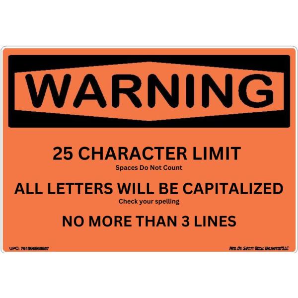・Custom Waring label sticker decal will arrive ready to apply with premask. Clean surface, dry thoroughly, remove liner,...