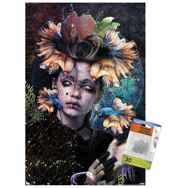 ・THIS TRENDS JENA DELLAGROTTAGLIA: COSMIC ZODIAC - PISCES WALL POSTER uses high-resolution artwork and is printed on Pho...