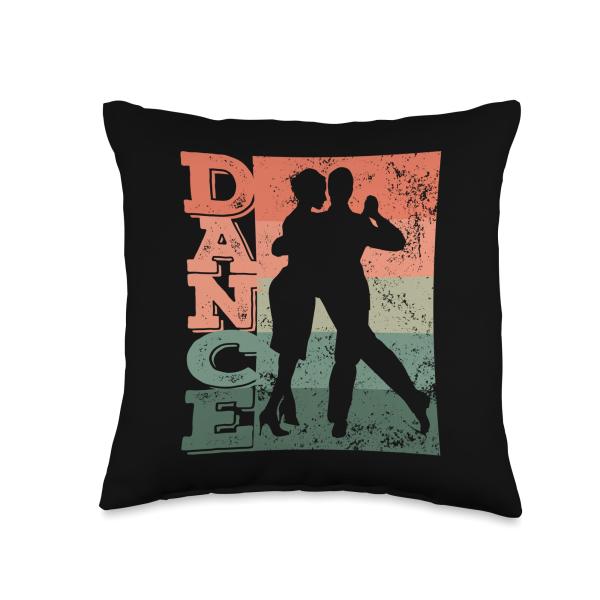 ・The retro graphic shows a tango dancing couple dancing to Tango Argentino music in colors orange and khaki and reads "d...