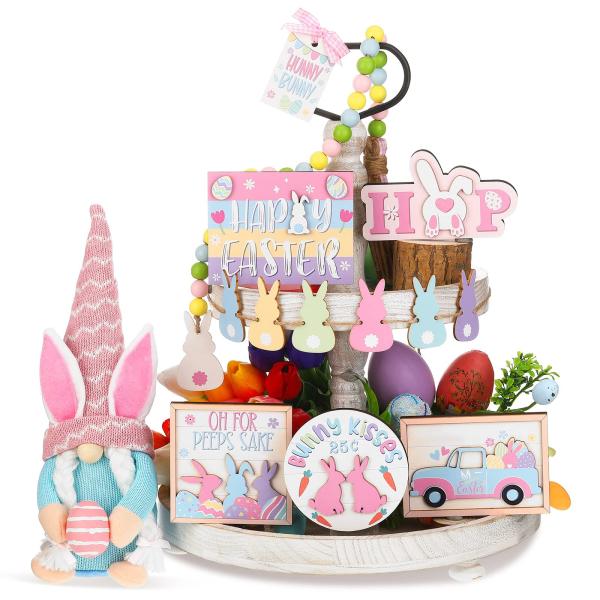 ・What You Will Get: you will receive 8 pieces of farmhouse Easter decorations, including 1 piece of Easter gnomes, 6 pie...