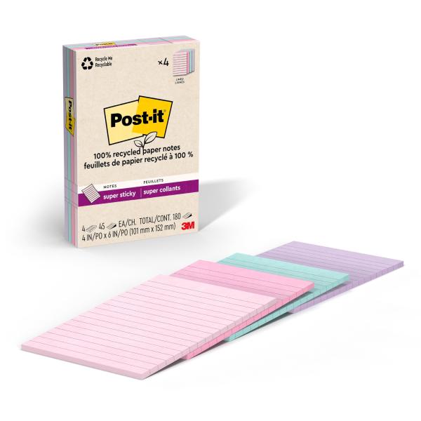 ・GET ORGANIZED: Each pack includes 4 pads of 4 in. x 6 in. lined notes, with 45 sheets per pad, great for your office, w...