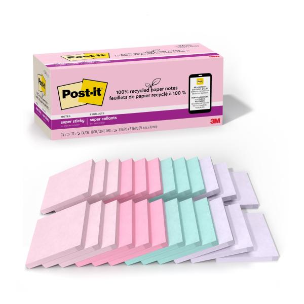 ・GET ORGANIZED: Each pack includes 24 pads of 3 in. x 3 in. notes, with 70 sheets per pad, great for your office, work a...