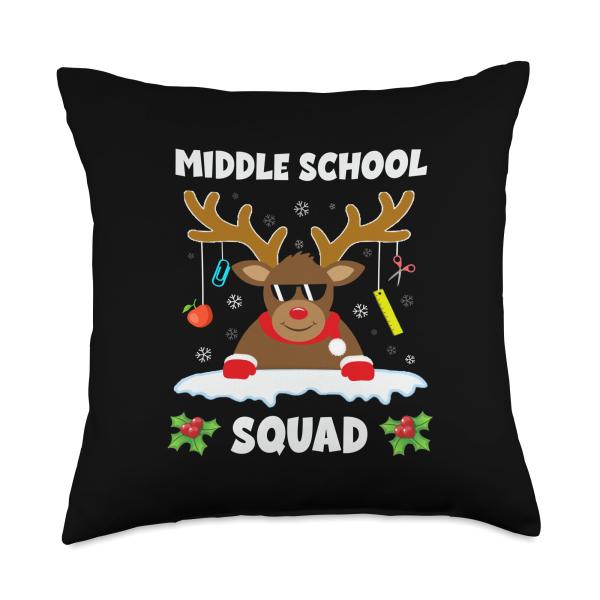 ・Middle School Squad Reindeer Shirt great Christmas pajamas, Xmas holiday outfit, ugly sweaters for teachers, teacher sq...