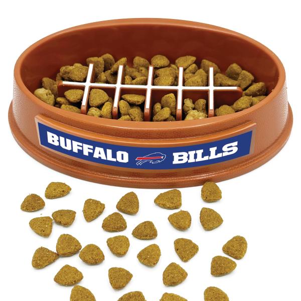 ・The SUPER-BOWL: - A Football-Shaped SLOW FEEDER PET BOWL - Officially licensed by the NFL! The Pets First ALL-NEW SUPER...