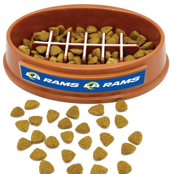 ・The SUPER-BOWL: - A Football-Shaped SLOW FEEDER PET BOWL - Officially licensed by the NFL! The Pets First ALL-NEW SUPER...