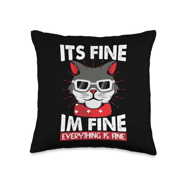 ・Its Fine I am Fine Everything Is Fine funny cat tee for cats lovers.・Its Fine I am Fine Everything Is Fine・100% spun-po...