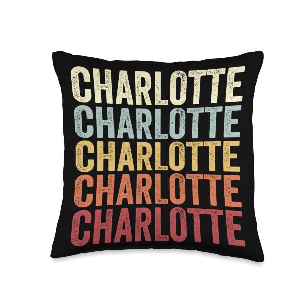 ・Charlotte North Carolina Charlotte NC retro vintage text is a fun way to show hometown pride or makes an awesome souven...